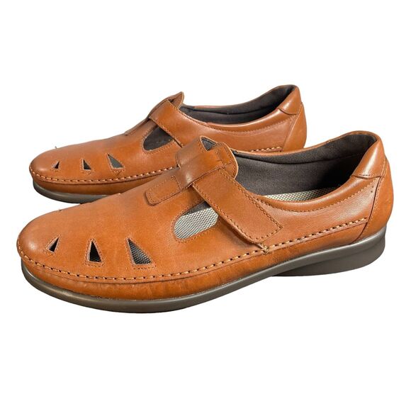 SAS | Shoes | Sas Roamer Brown Leather Mary Jane Loafers Comfort Shoes ...